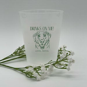 Custom Pet Portrait Wedding Frosted Cups, Custom Pet Illustration ...