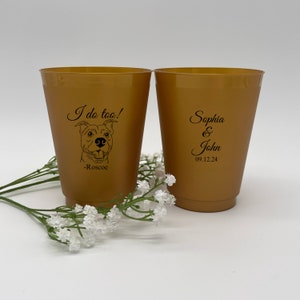 Custom Pet Portrait Wedding Frosted Cups, Custom Pet Illustration ...