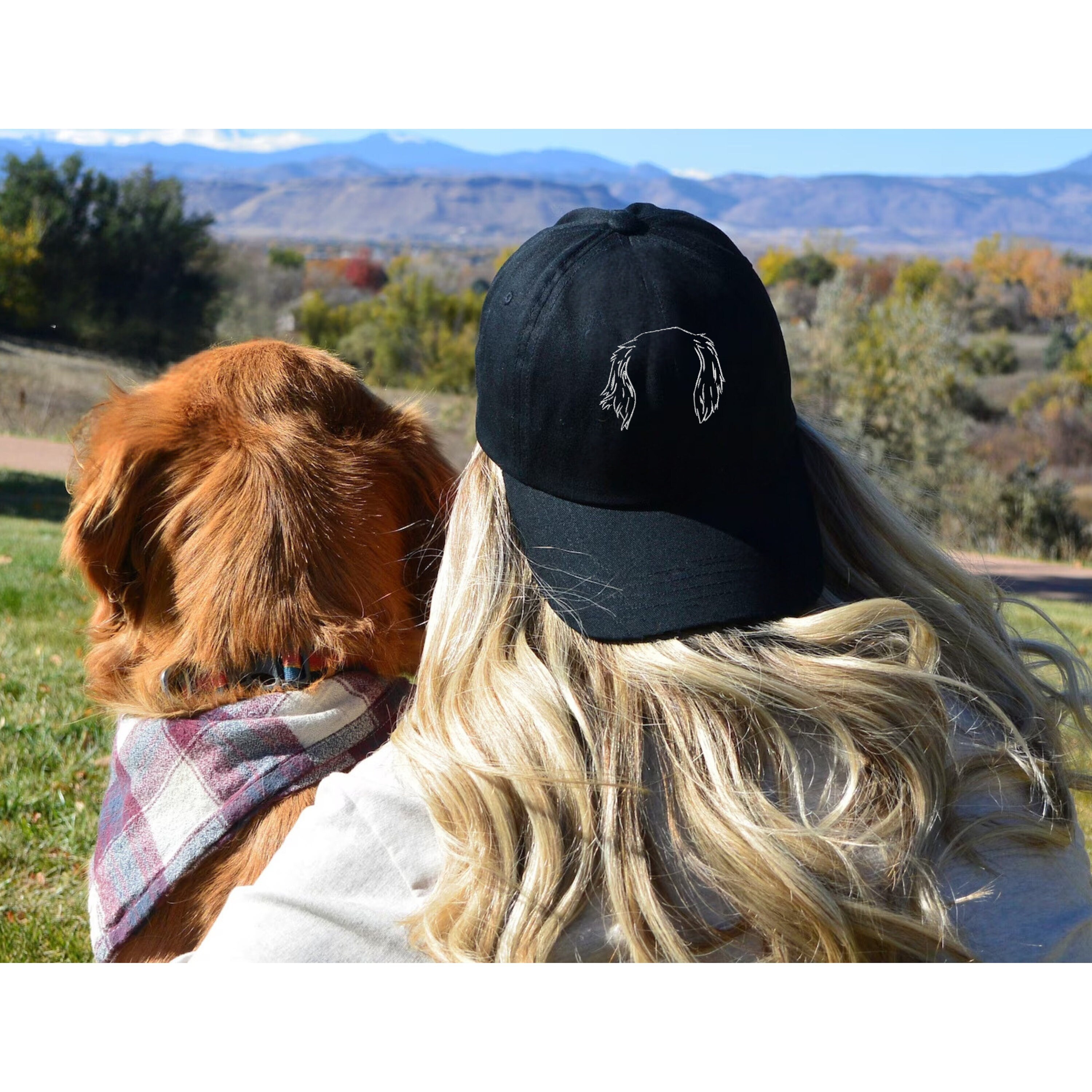 Custom Embroidered Dog Ears Outline, Personalizeddad Hat, Dog Mom Gift ...