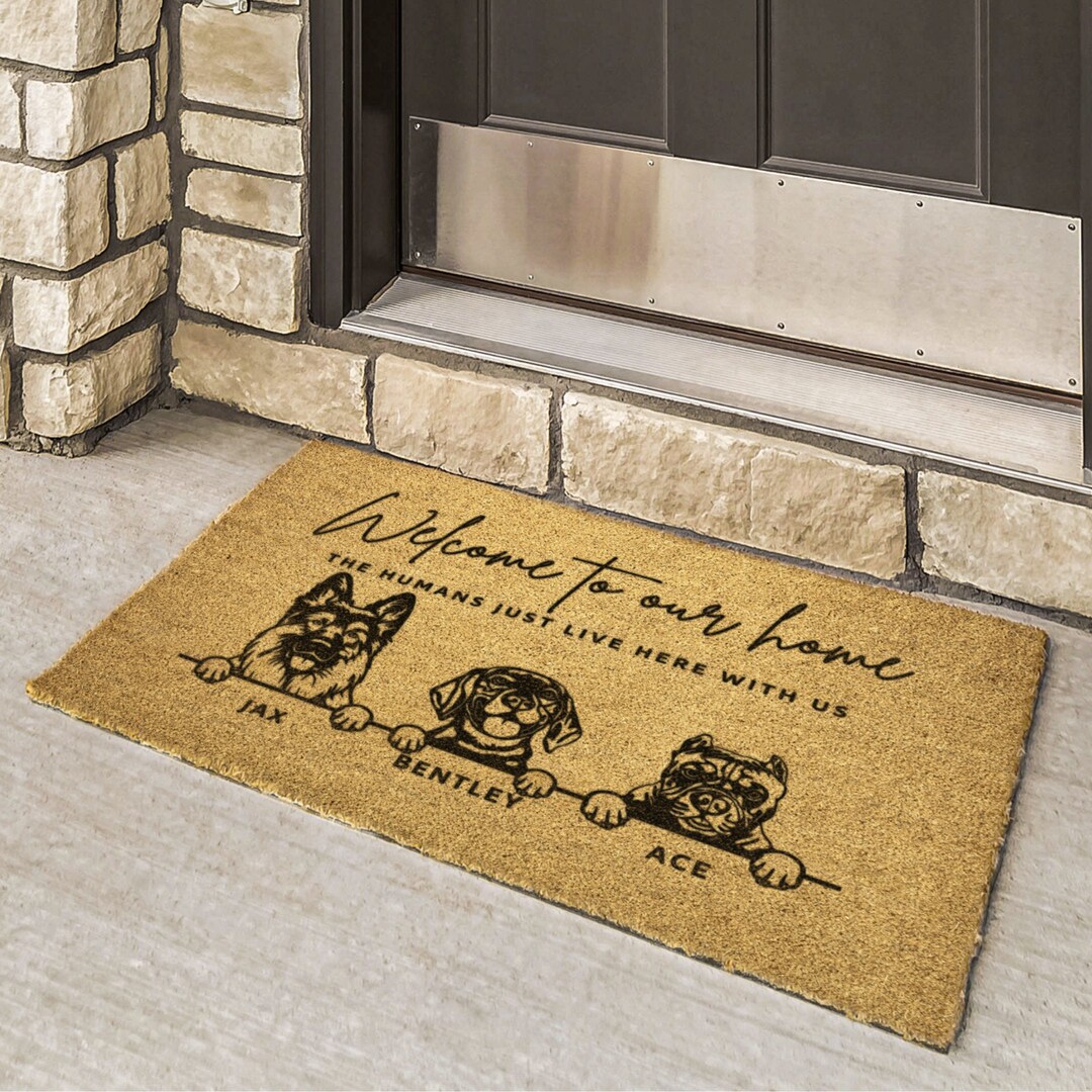 Custom Welcome Dog Outdoor Doormat, Dog Mom Mat, Welcome to Our Home ...