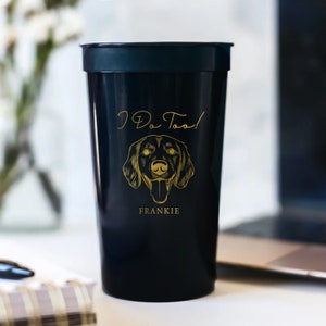 Custom Pet Portrait Wedding Stadium Cups, Custom Pet Illustration ...