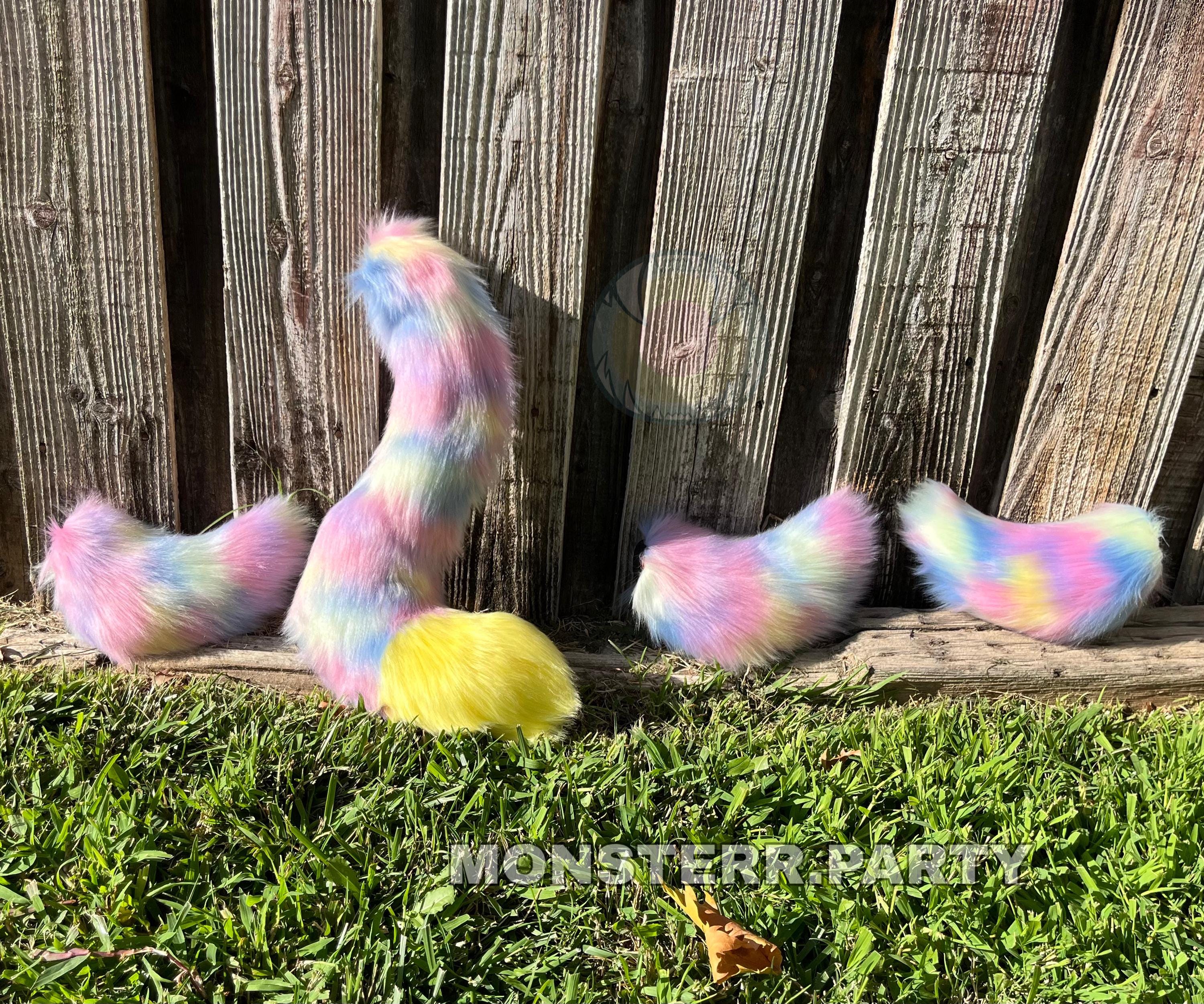 Rainbow Cotton Candy Fursuit Tails - Etsy