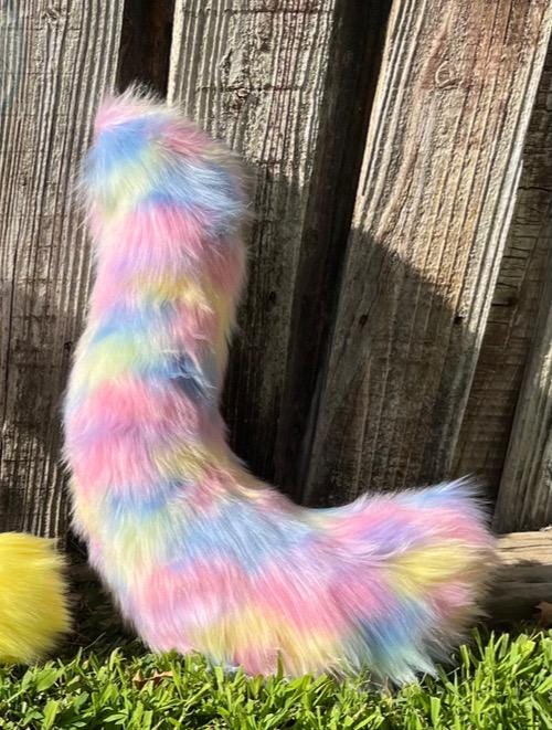 Rainbow Cotton Candy Fursuit Tails - Etsy