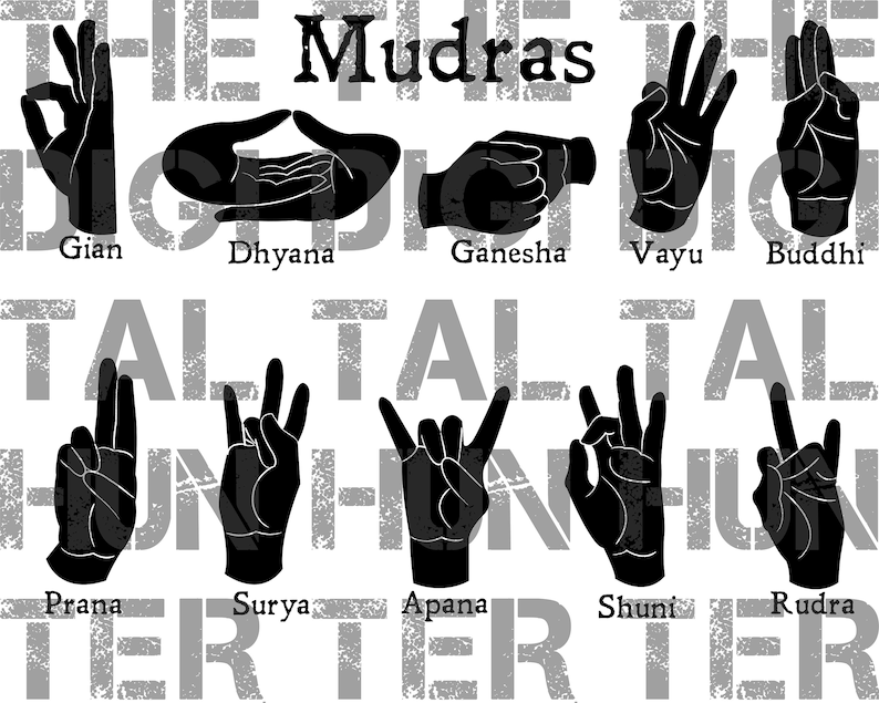 10 MUDRAS, Mudras Digital Print, Yoga Art, Mudra Png, Mudra Clipart - Etsy
