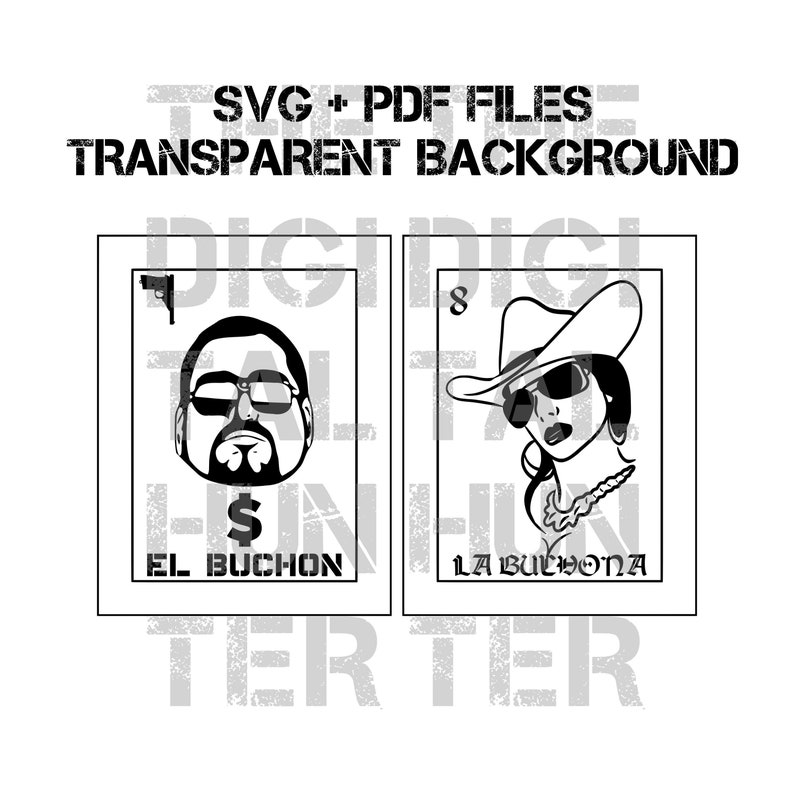 BUCHON Y BUCHONA SVG, Vector File, Mexican Loteria Cards, Png ...