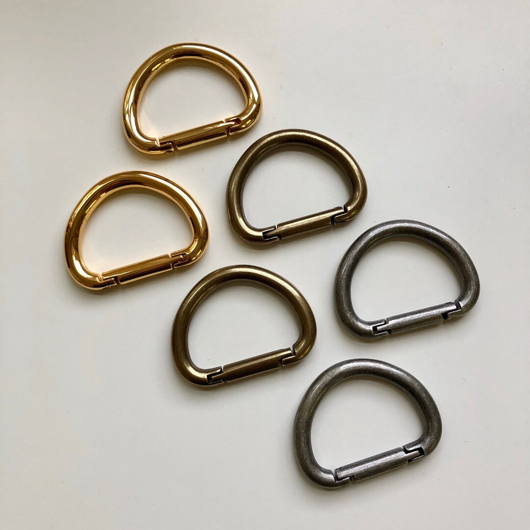 2pcs - 1-3/8" Detachable D Rings in Gold, Antique Brass, Antique Silver ...