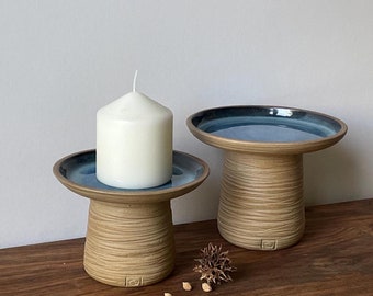 White Ceramic Candle Stand - Etsy