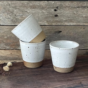 陶器コーヒーカップ4個セット、ハンドルなし5オンスセラミック 陶器コーヒーカップ4個セット、ハンドルなし5オンスセラミック