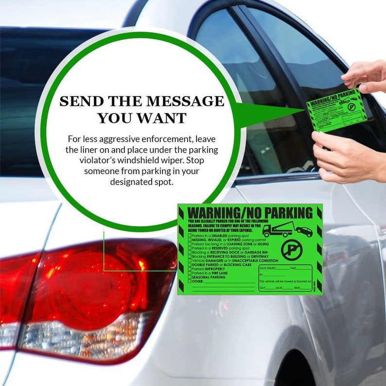 Parking Violation Stickers for Vehicles green 8x5 100 Insanely Sticky ...