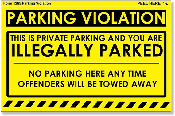 Parking Violation Stickers for Vehicles yellow | Etsy