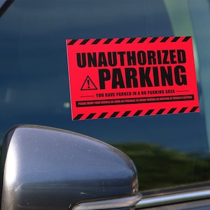 Parking Violation Stickers for Vehicles (red) 8"x5"- 100 Insanely ...