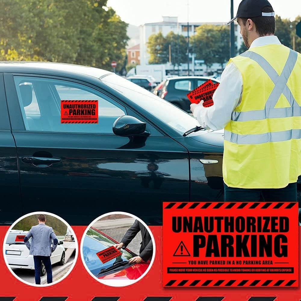 Parking Violation Stickers for Vehicles (red) 8"x5"- 100 Insanely ...