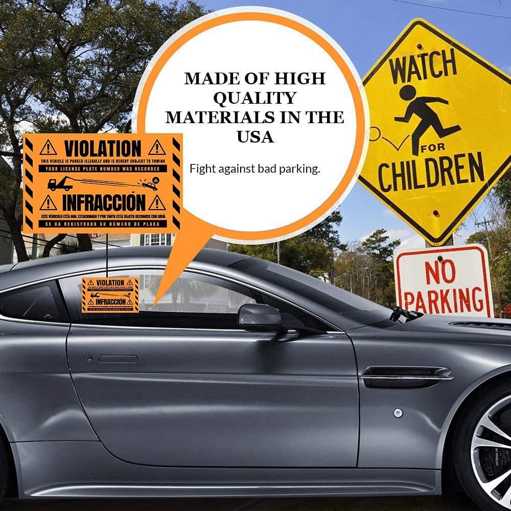 Parking Violation Stickers for Vehicles (orange) 8"x5"- 100 Insanely ...