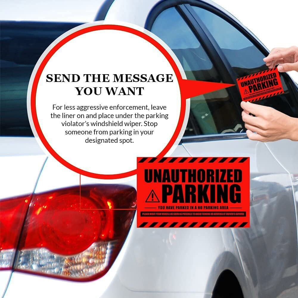 Parking Violation Stickers for Vehicles (red) 8"x5"- 100 Insanely ...