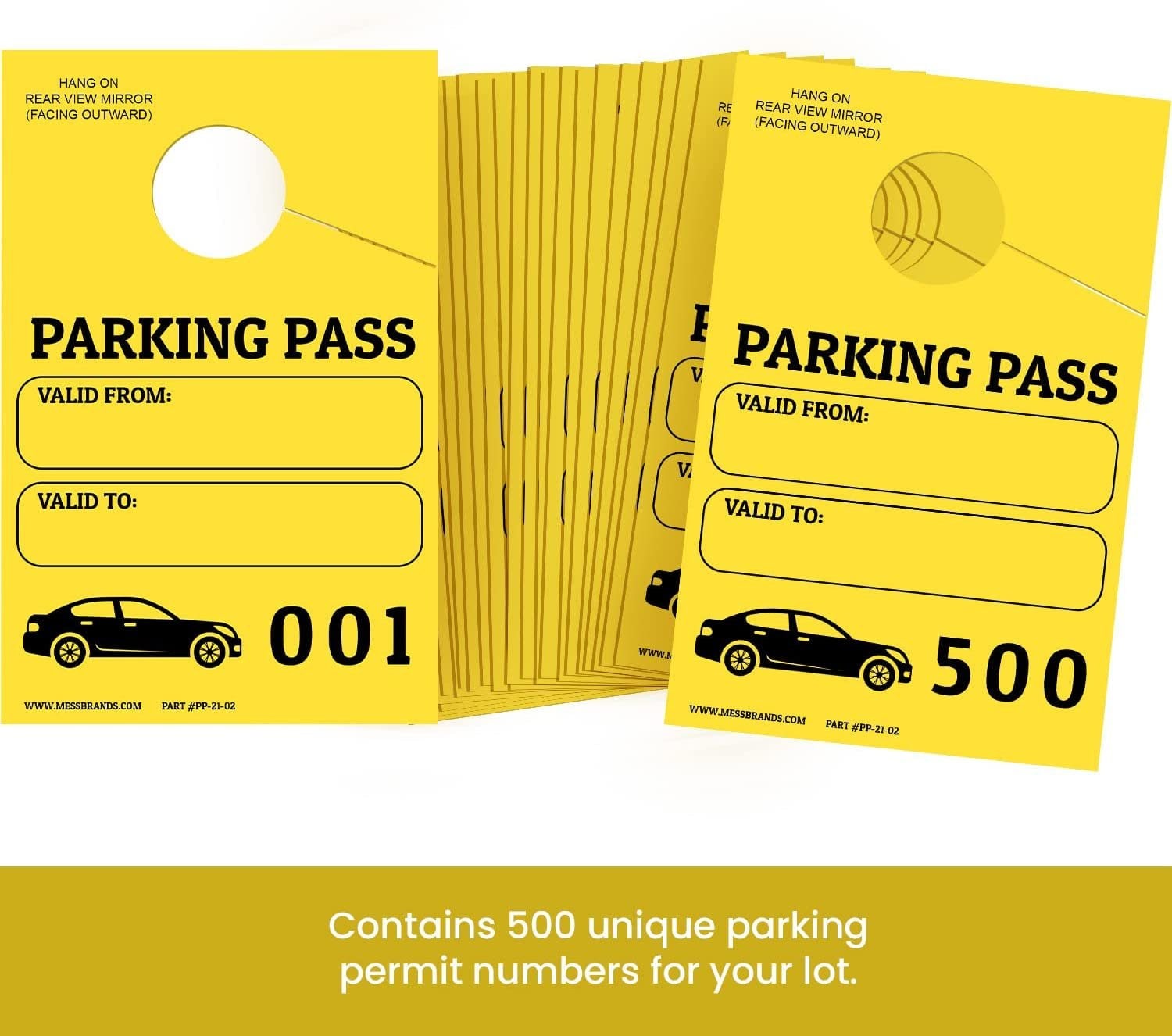 Parking Permit Hang Tags (001-500 Numbered) Parking Pass Hangtags ...