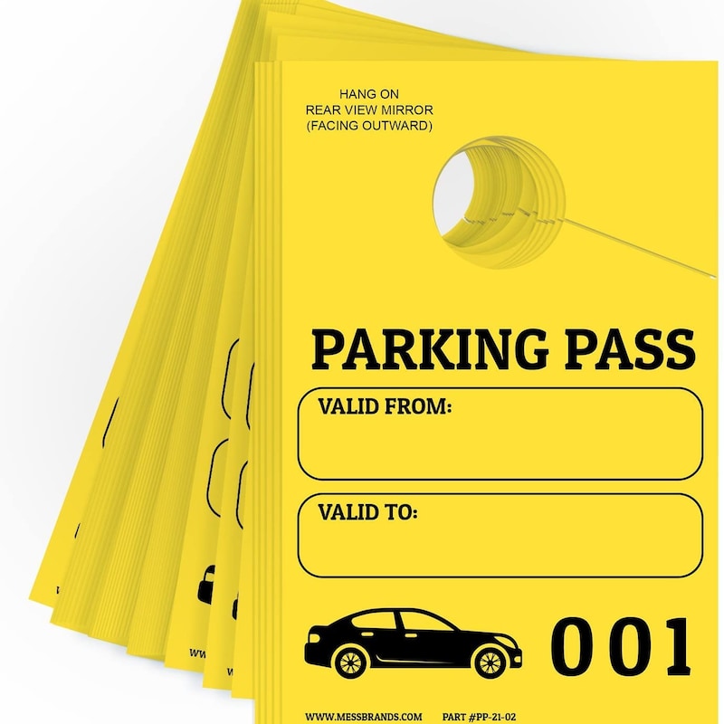 Parking Passes Template - Etsy