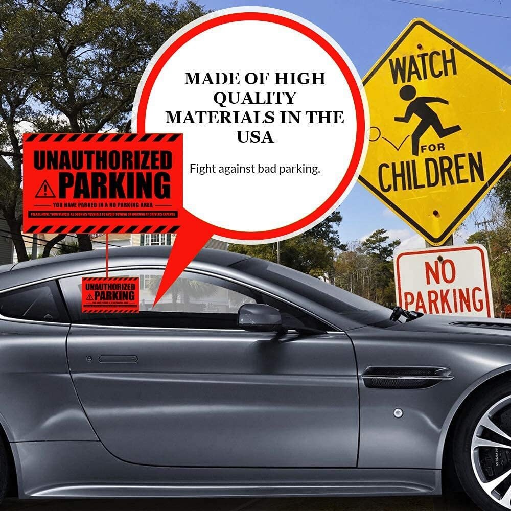 Parking Violation Stickers for Vehicles (red) 8"x5"- 100 Insanely ...