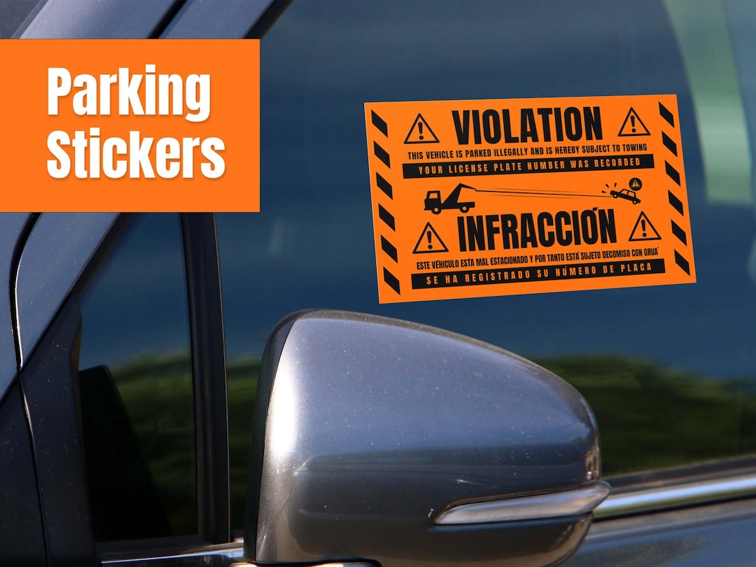 Parking Violation Stickers for Vehicles (orange) 8"x5"- 100 Insanely ...
