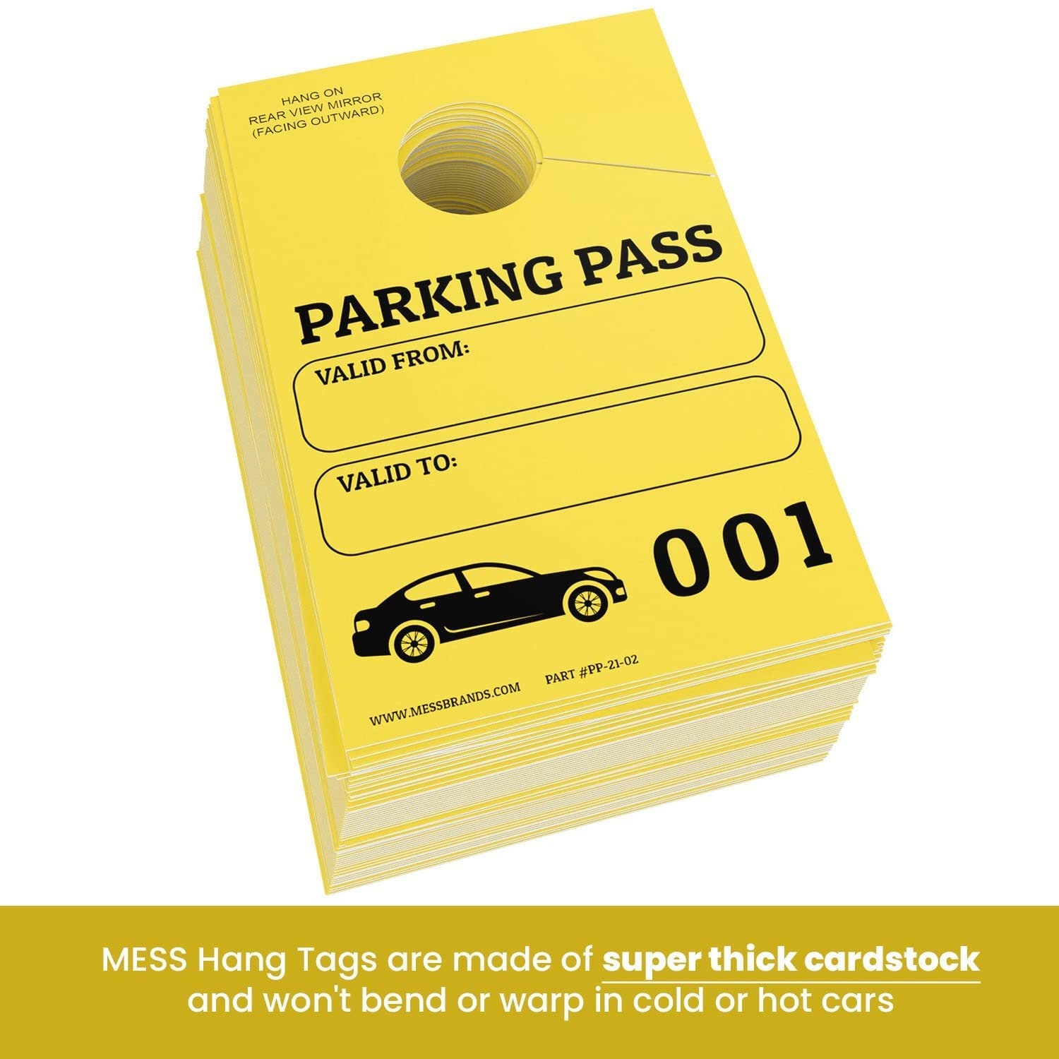 Parking Permit Hang Tags (001-500 Numbered) Parking Pass Hangtags ...