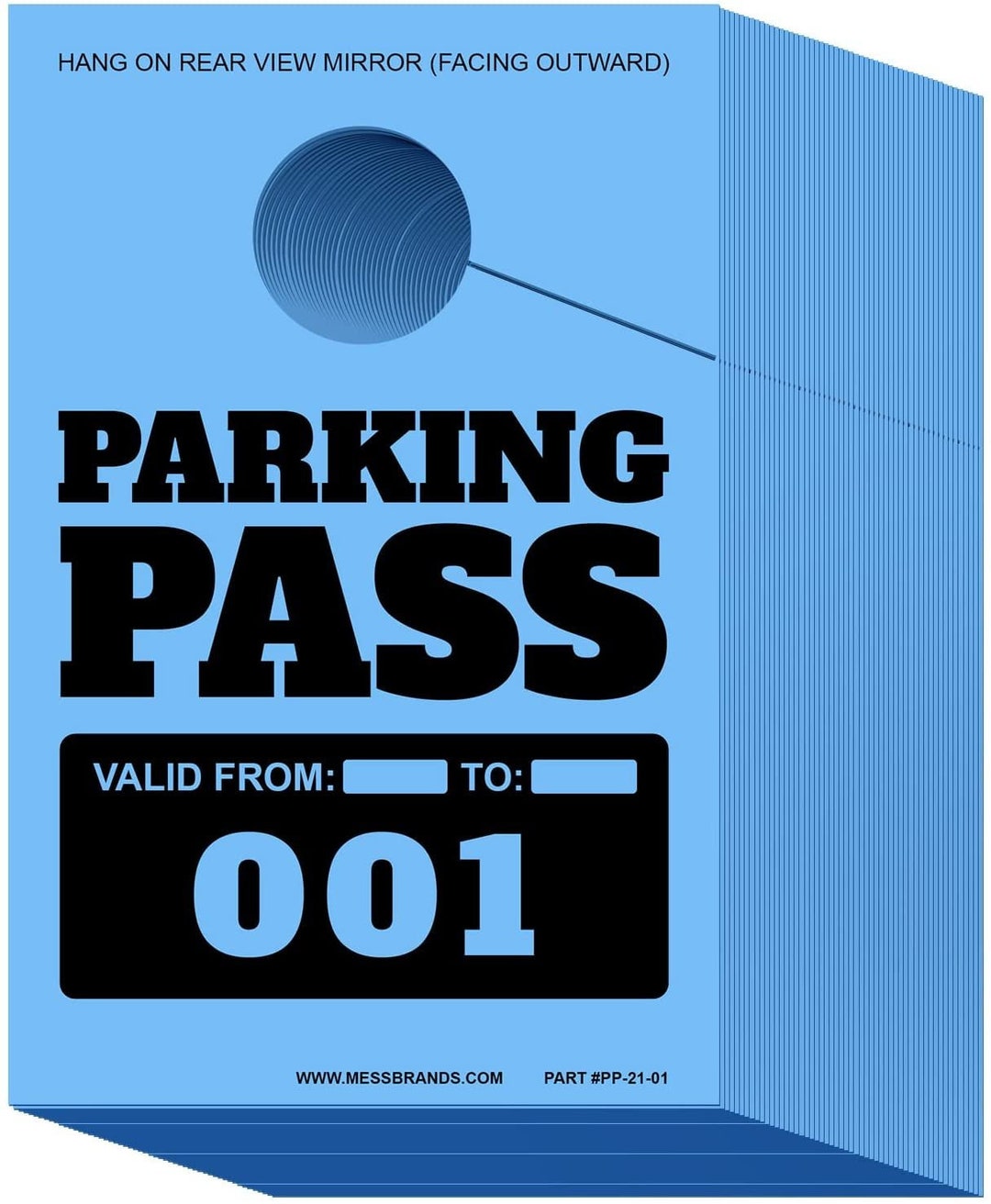 Parking Permit Hang Tags (001-500 Numbered) Parking Pass Hangtags ...