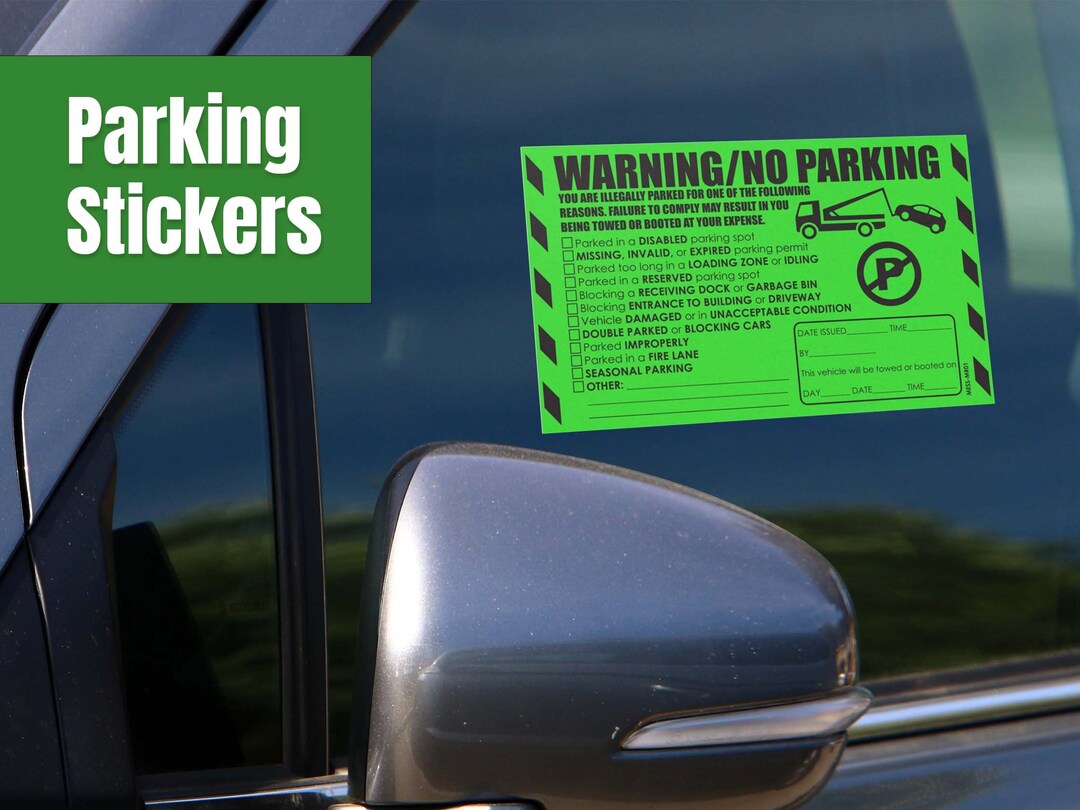 Parking Violation Stickers for Vehicles green 8x5 100 Insanely Sticky ...