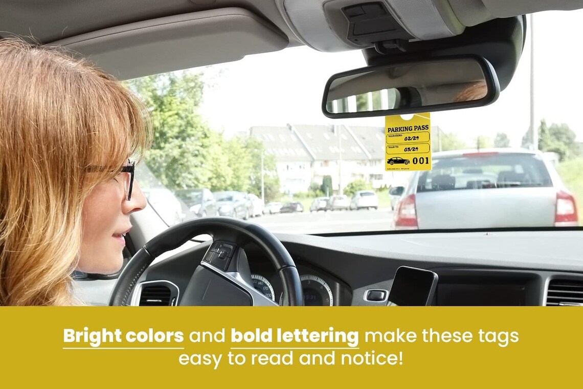 Parking Permit Hang Tags (001-500 Numbered) Parking Pass Hangtags ...