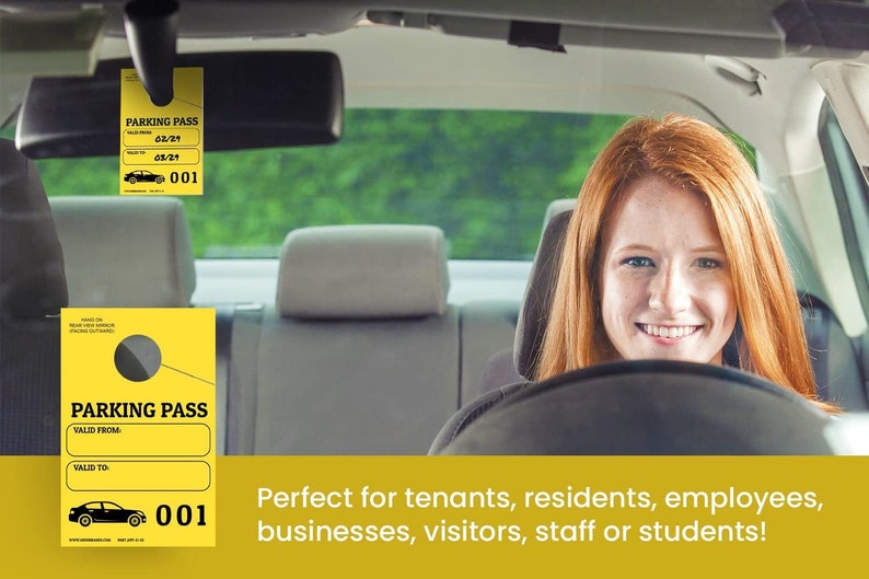 Parking Permit Hang Tags (001-500 Numbered) Parking Pass Hangtags ...