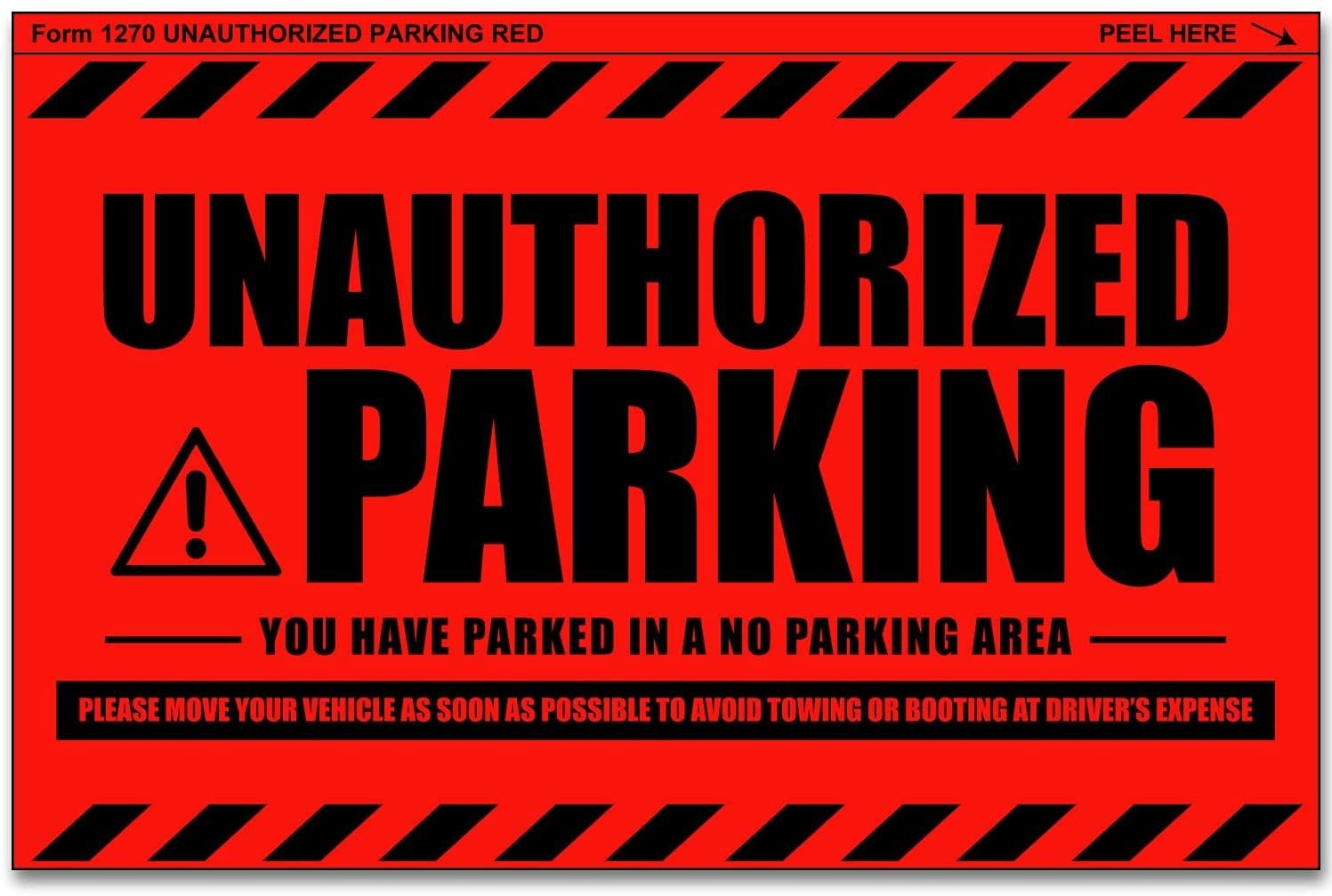 Parking Violation Stickers for Vehicles red 8x5 100 Insanely Sticky ...