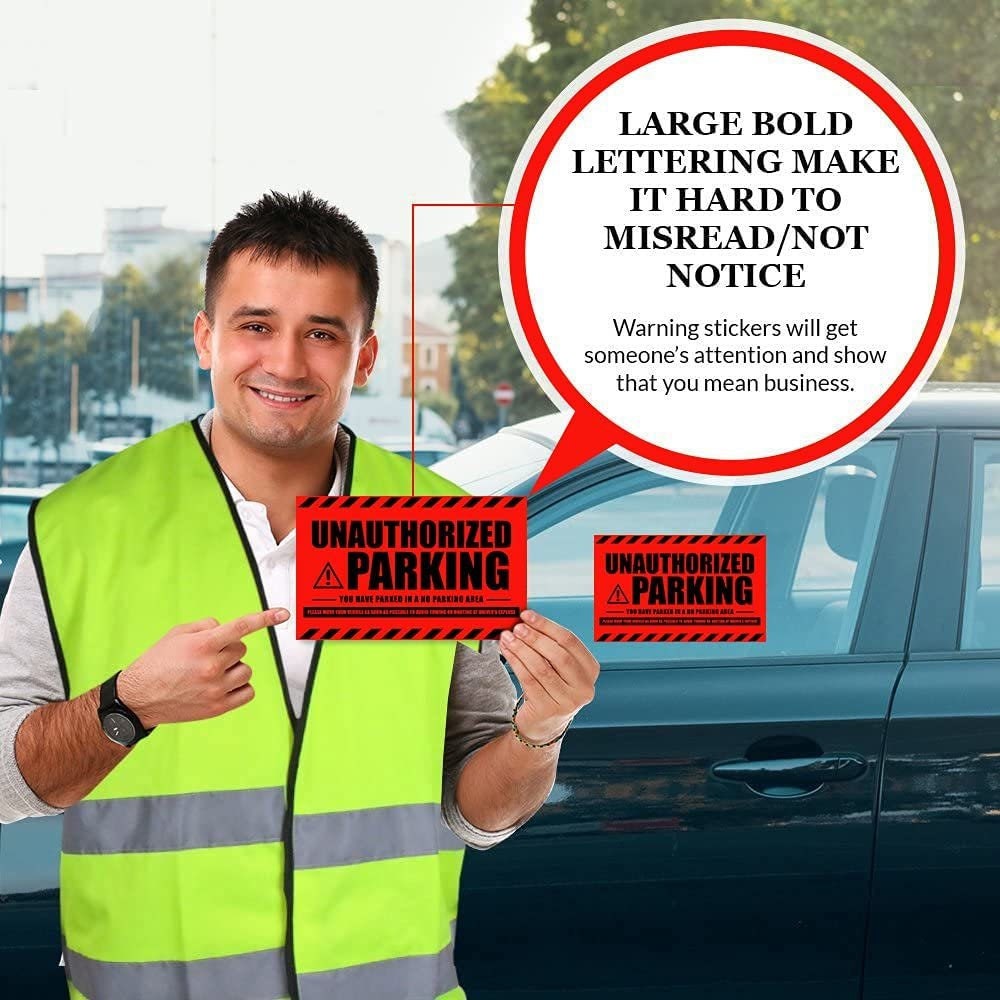 Parking Violation Stickers for Vehicles (red) 8"x5"- 100 Insanely ...