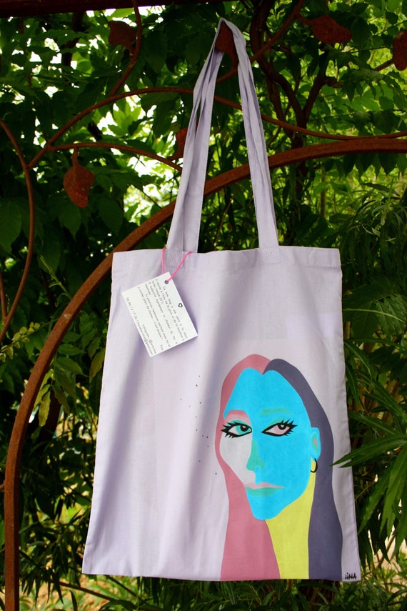 Tote Bag Cleopatra Hand Painted - Etsy