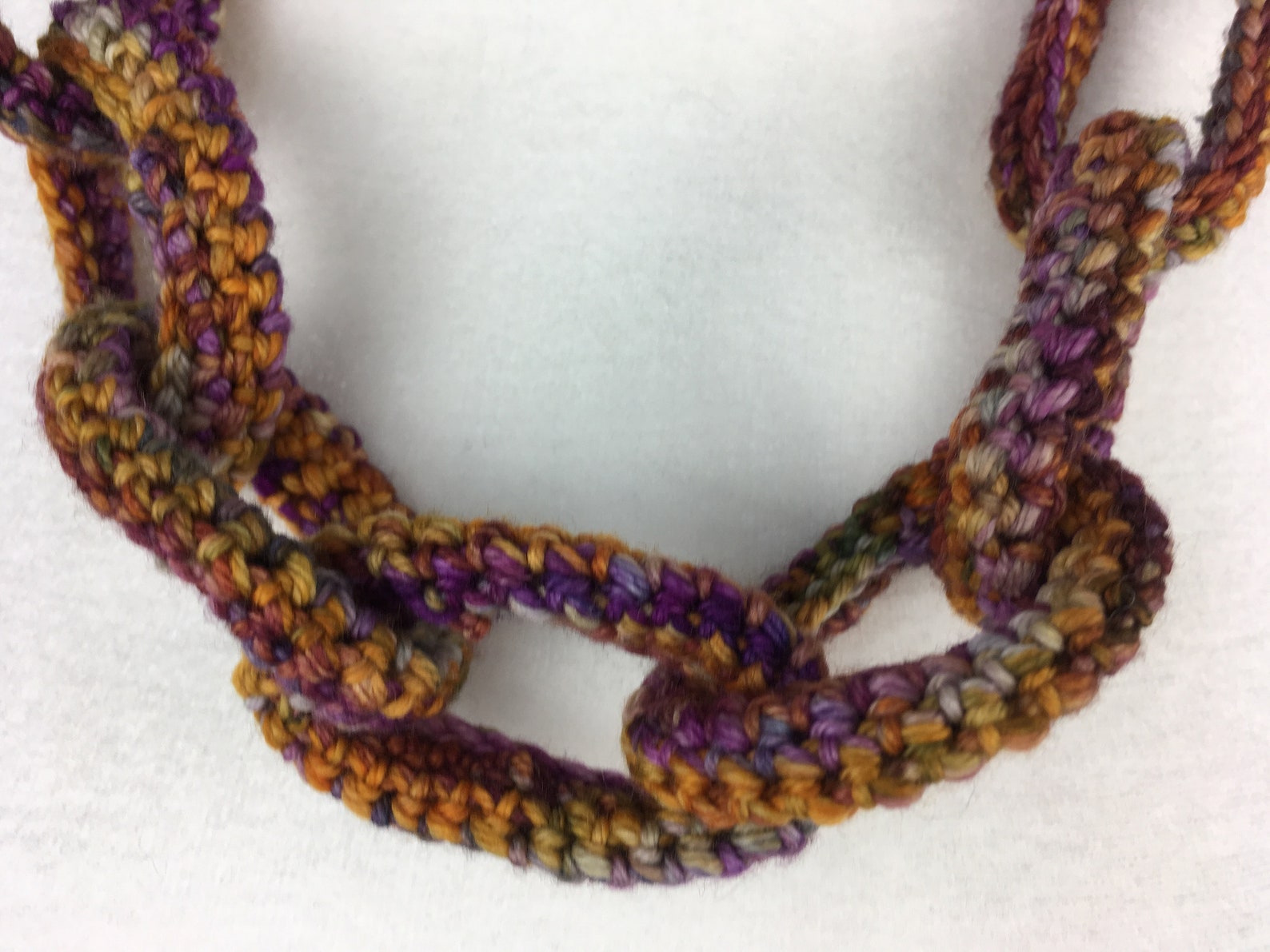 Linked in Fiber Art Necklace in Sunset - Etsy