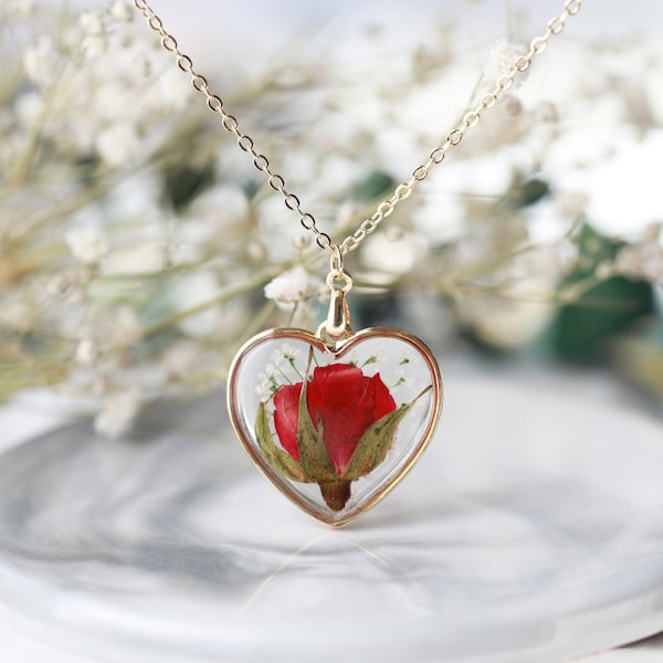 Red Rose Necklace - Etsy