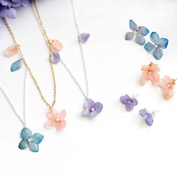 Hydrangea Necklace - Etsy