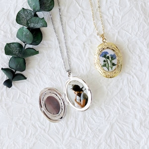 Handmade Pressed Flower Small Oval Locket Necklace| Forget Me Not ...