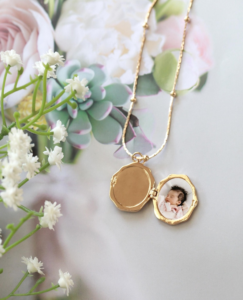 Angel Locket Necklace: Stainless Steel Photo Keepsake With Cubic ...