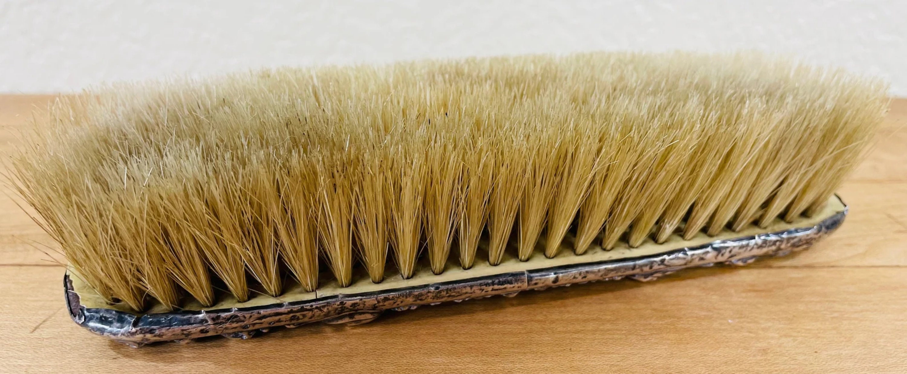 Antique Clothes Brush With Sterling Back, Natural Bristle Clothes Brush ...