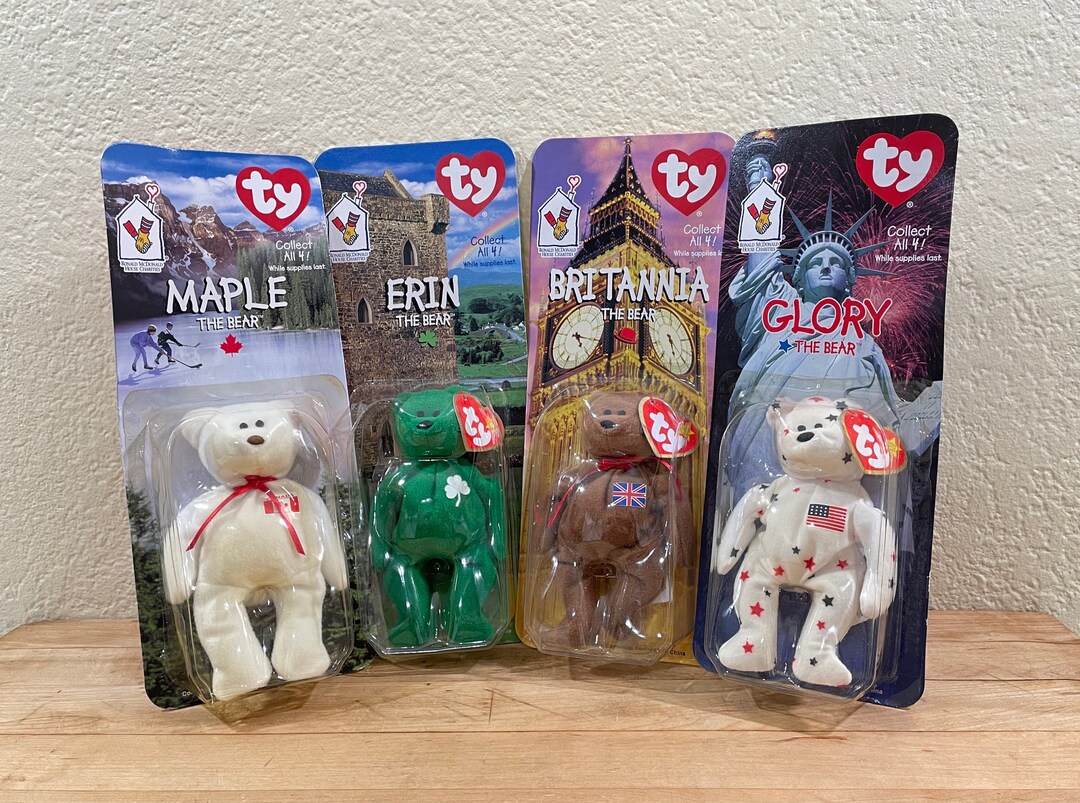 Mini Beanie Babies, Britannia, Erin, Glory, and Maple Set of 4 Mini ...
