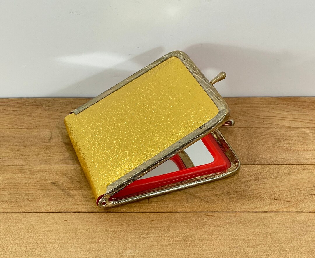 Gold Kiss Lock Pocket Mirror: Double Compact Mirror - Etsy