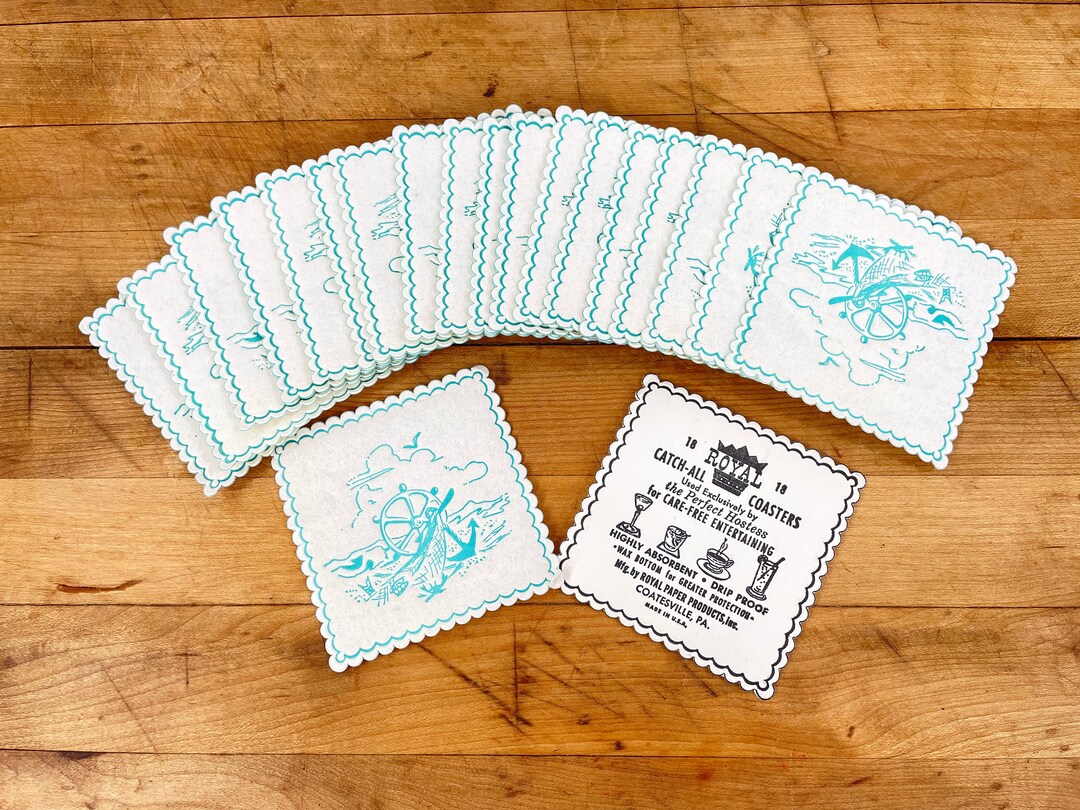 Paper Coaster by Royal, Catch-all, Wax Backed Paper Coasters in White ...