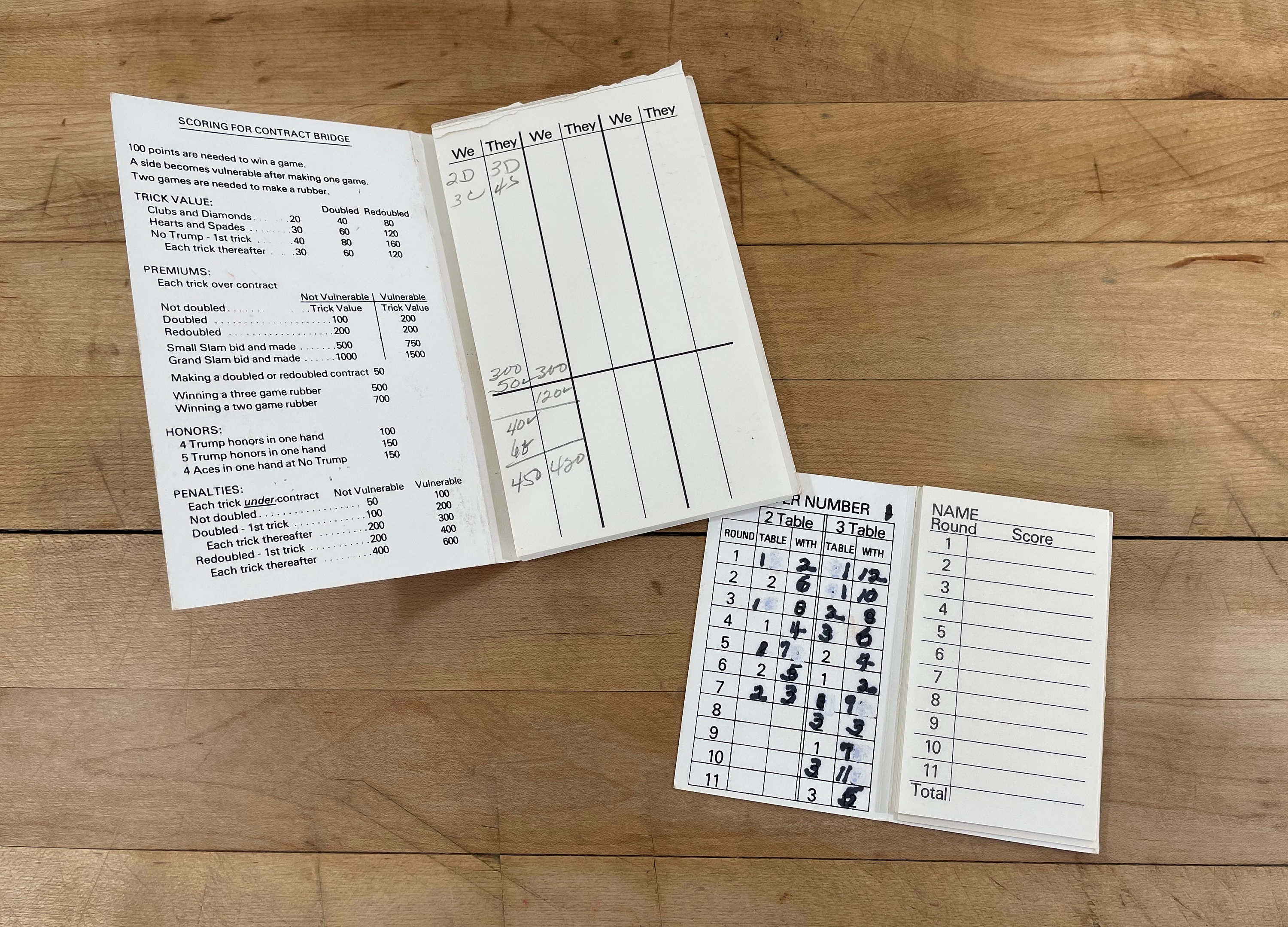 Bridge Tallies by Talisman Bridge Score Pad Set up to 3 - Etsy