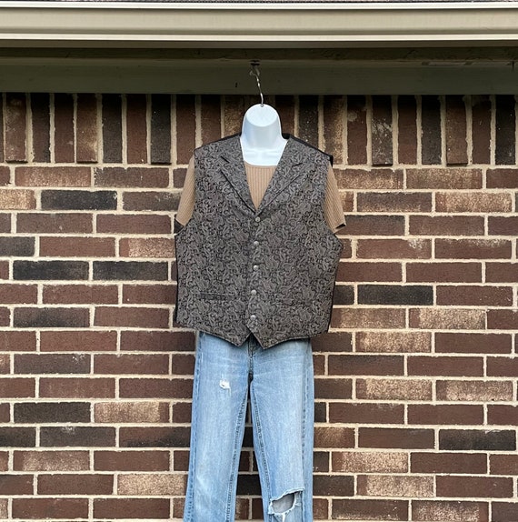 Black Paisley Vest by WAH-Maker USA, Frontier Clothin… - Gem
