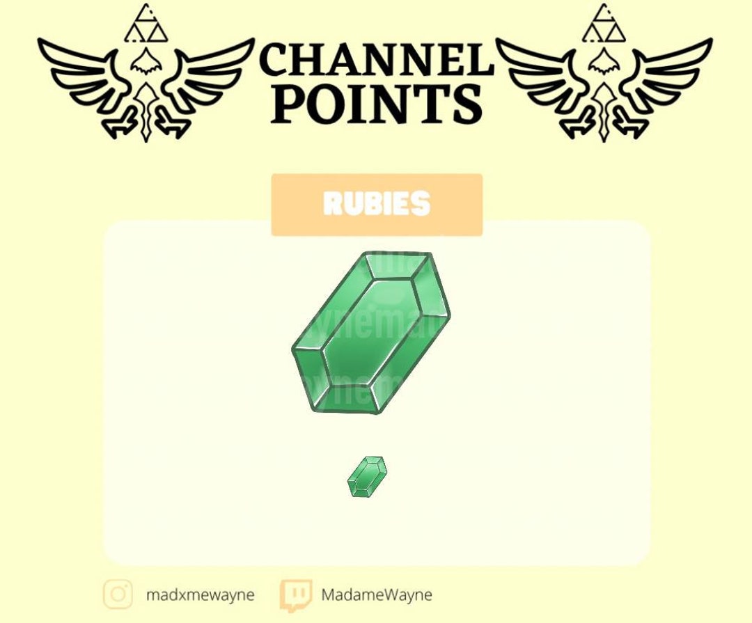 Zelda Rubie Channel Points Emerald Emote for Twitch Gem Emote - Etsy