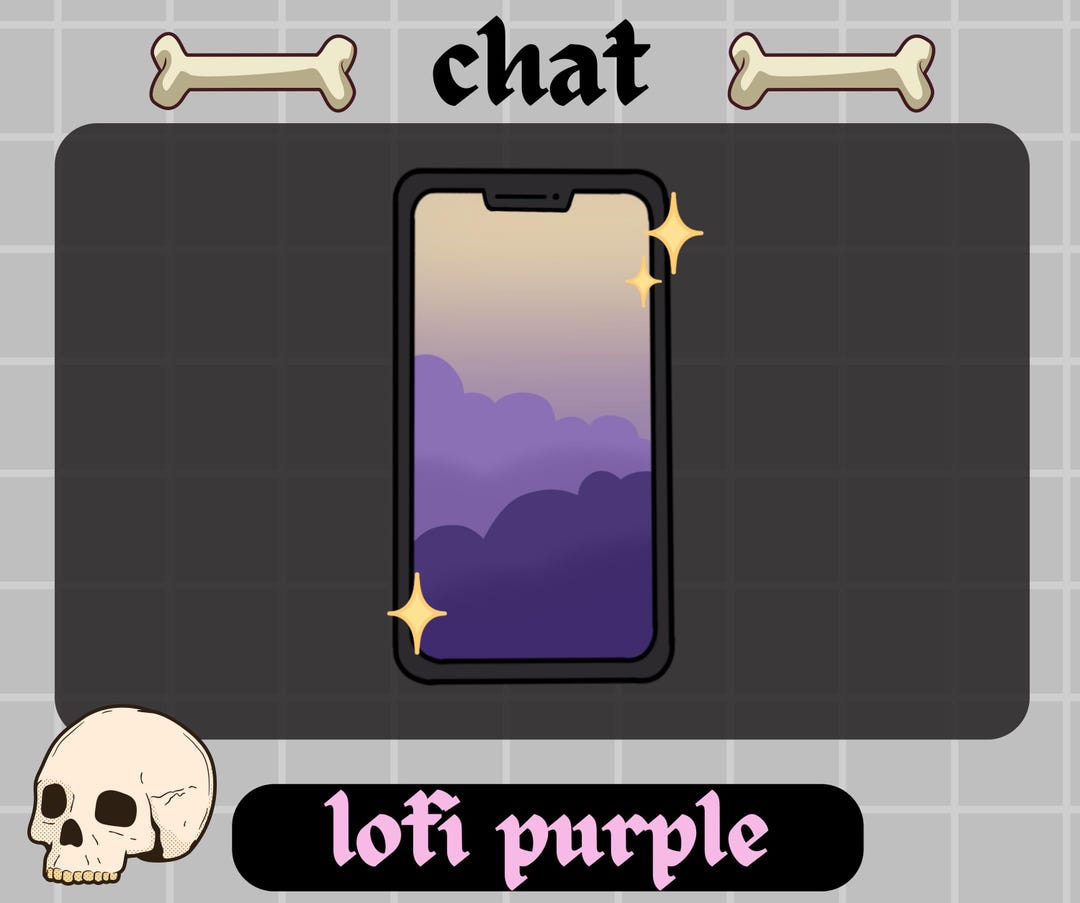 Lofi Phone Chat Box for Twitch and Youtube Streaming Chat Purple Clouds ...