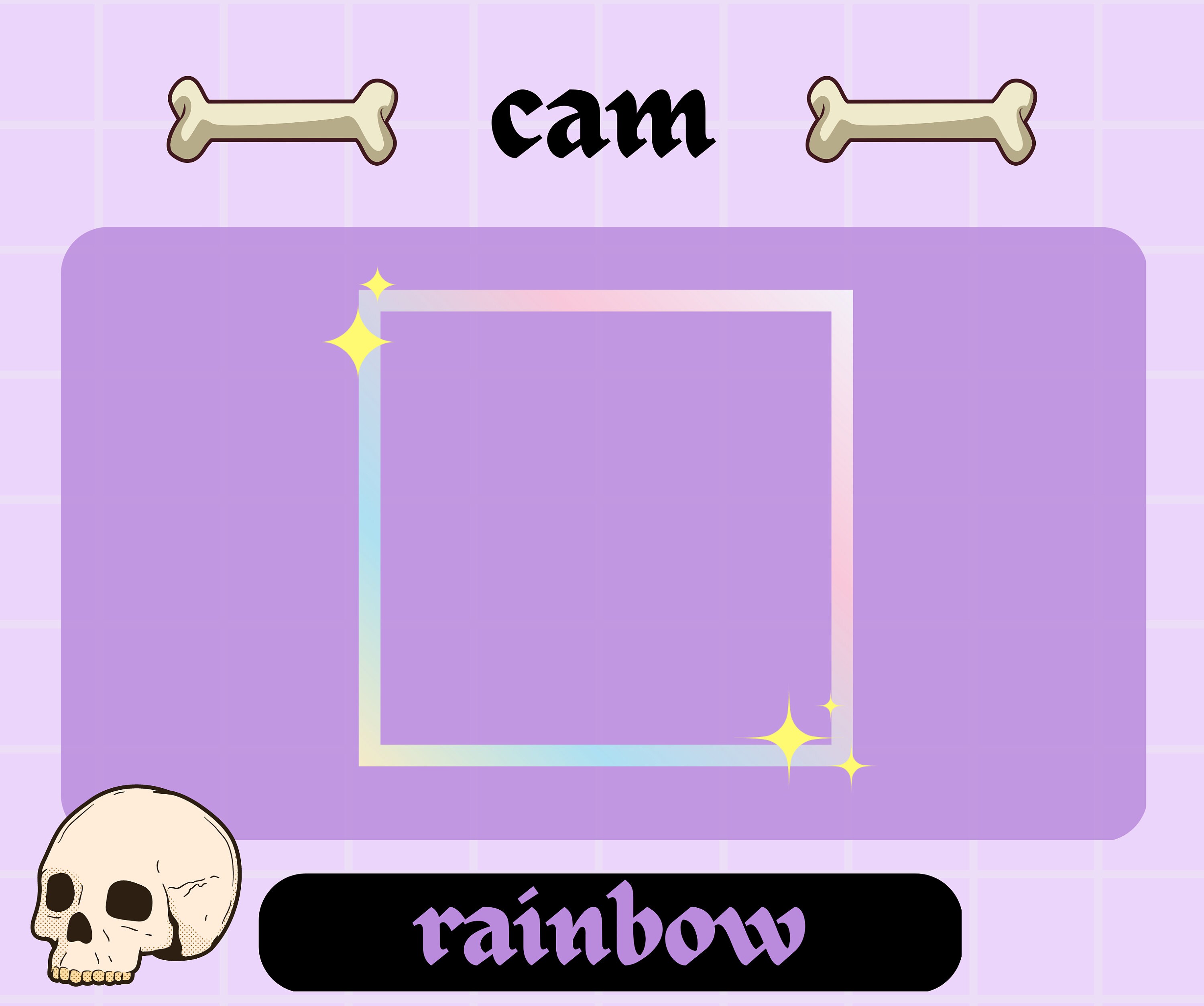 Square Pastel Rainbow Cam Frame for Twitch Cute Webcam Border - Etsy
