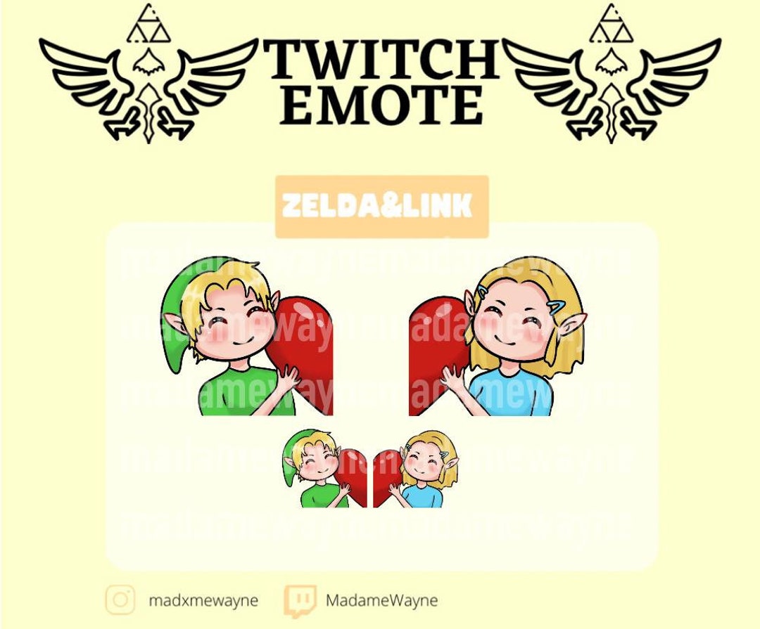 Link and Zelda Emote 2 Cute Twitch Emotes Cute Kawaii Nintendo - Etsy