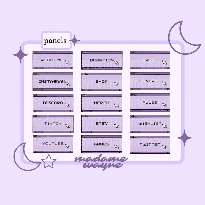 Cute Purple Twitch Panels Retro Purple Window Cute Pixel - Etsy