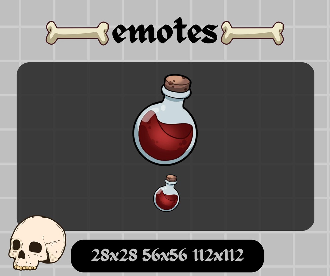 Blood Bottle Emote Channel Points Twitch and Youtube Emote Streaming ...