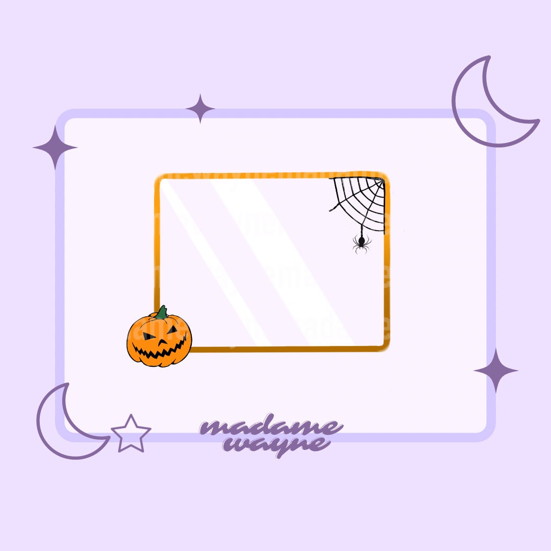Spooky Halloween Cam Frame Pumpkin Spider Cute Twitch - Etsy