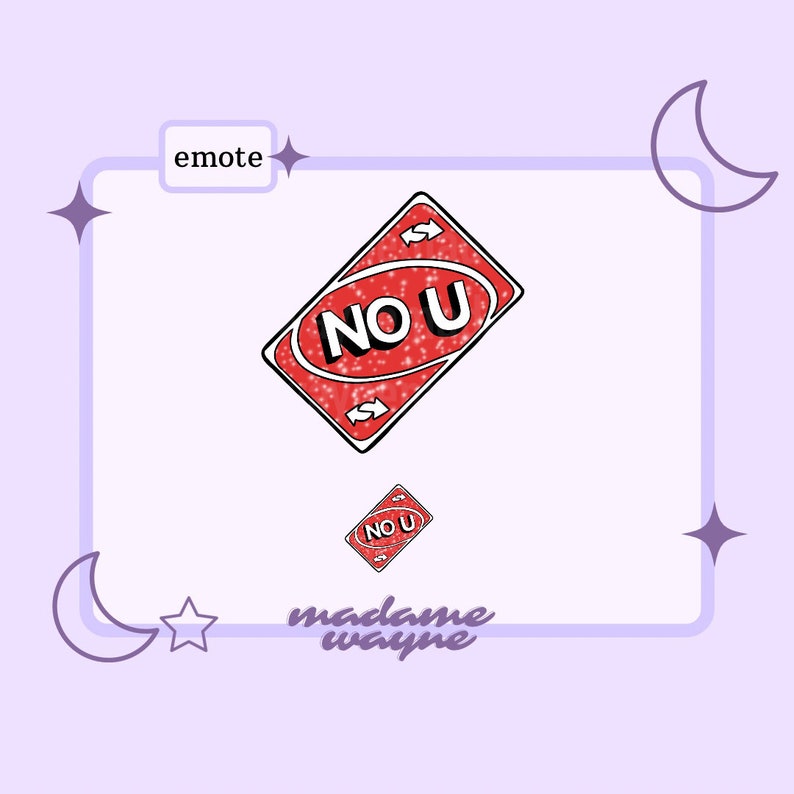 No U Emote Uno Map Twitch Emote Funny Cute Kawaii Streamer - Etsy
