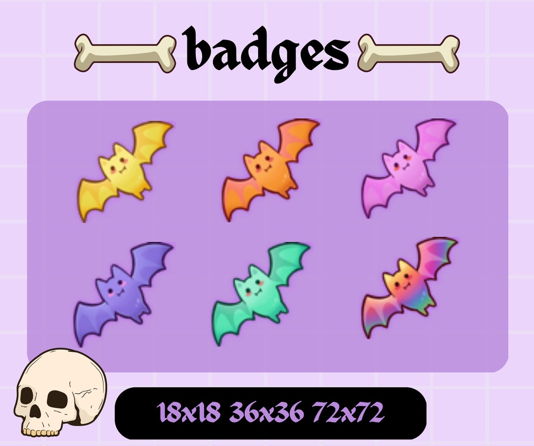 Bat Sub Badges 6-pack Sub Badges for Twitch Cute Spooky Streaming - Etsy